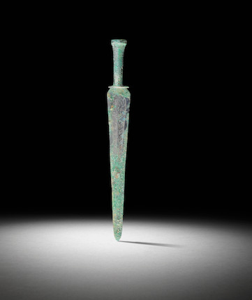 Bonhams : An archaic bronze long slender triangular sword Late Eastern ...