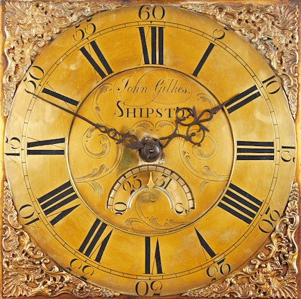 Bonhams : A mid-18th century brass dial, elm-cased thirty-hour longcase ...