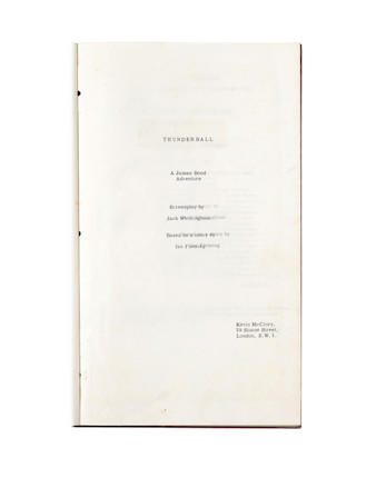 Bonhams : Thunderball / Jack Whittingham A final edition bound script ...