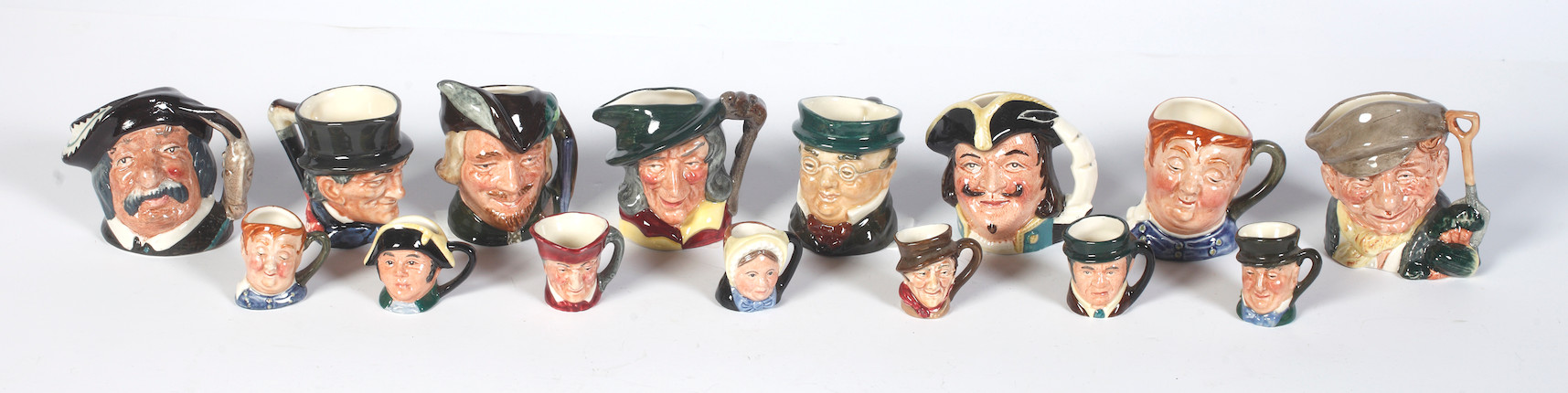 Bonhams : A collection of Royal Doulton miniature character jugs