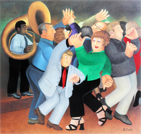 Bonhams : Beryl Cook (British, 1926-2008) Dancing to the Trombonist ...