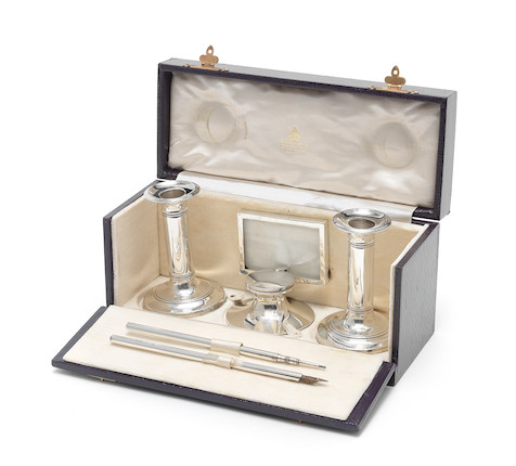 Bonhams : A cased Edwardian silver desk set by Asprey & Co Ltd ...