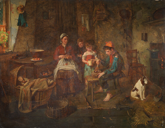 Bonhams : Circle of Edward Charles Barnes (British, circa 1830-1882) Domestic bliss