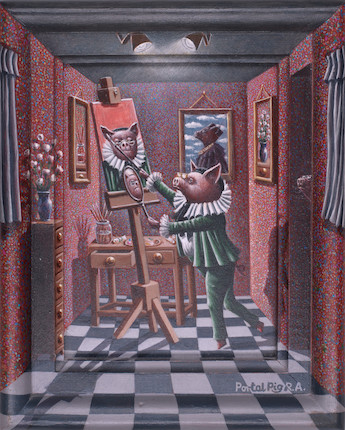 Bonhams : P.J. Crook (British, born 1945) 'Portal Pig' (measurements ...