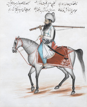 Bonhams : Twelve paintings depicting Sikh and Punjab figures, including ...