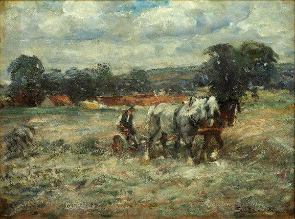 Bonhams : George Smith, RSA (British, 1870-1934) The plough team