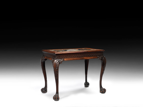 Bonhams : A George II carved mahogany and polychrome scagliola table ...