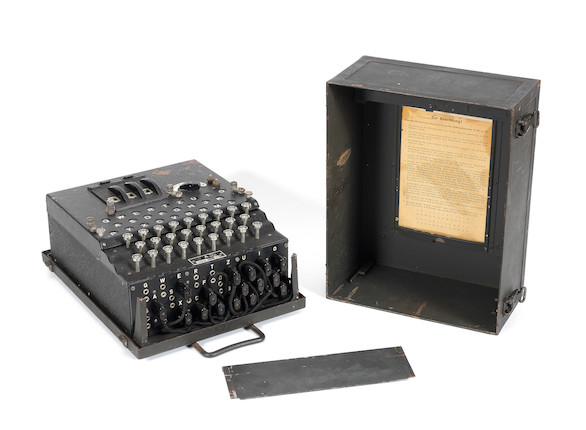 Bonhams : A rare Enigma three rotor enciphering machine, German, circa ...