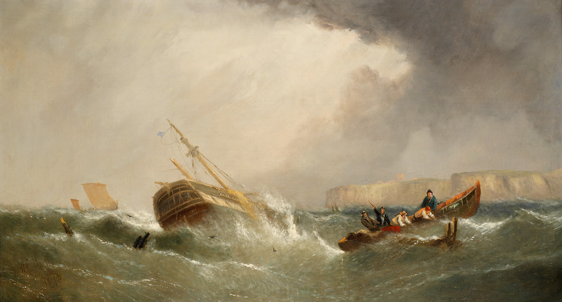 Bonhams : William Callcott Knell (British, 1830-1876) Retrieving wreckage