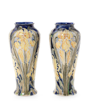 Bonhams : William Moorcroft 'Iris' a Pair of Early Florian Vases, circa ...