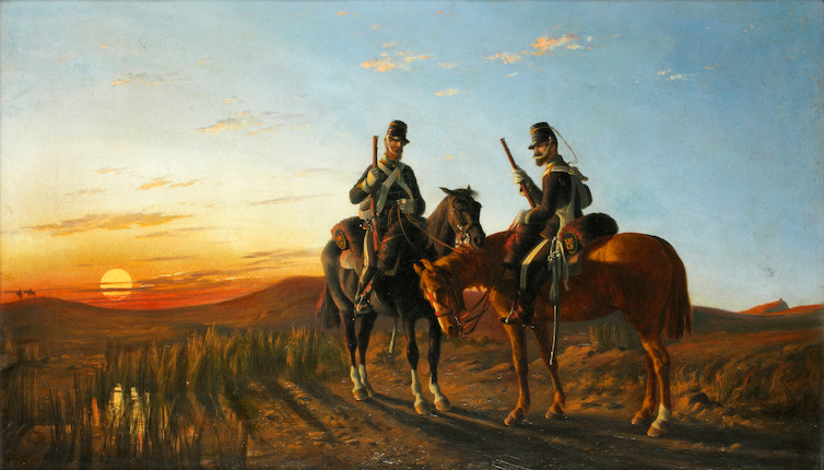 Bonhams : Orlando Norie (British, 1832-1901) Vedettes in the Crimea ...