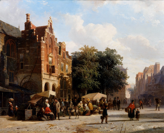 Bonhams : Cornelis Springer (Dutch, 1817-1891) Market day