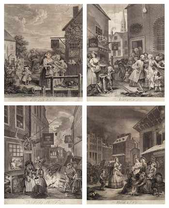 Bonhams : William Hogarth (British, 1697-1764) The Four Times of Day ...