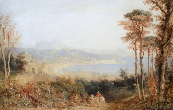 Bonhams : James Duffield Harding, OWS (British, 1798-1863) Italian lake ...
