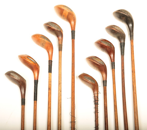 Bonhams : A large collection of wooden shafted clubs in playable ...