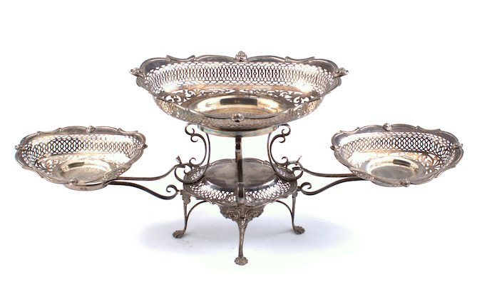 Bonhams : An Edwardian silver epergne by Henry Hobson & Sons ...