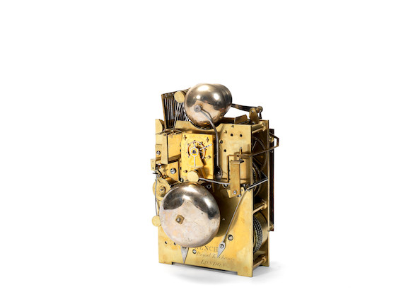 Bonhams : A fine and rare mid 19th century quarter chiming travel clock ...