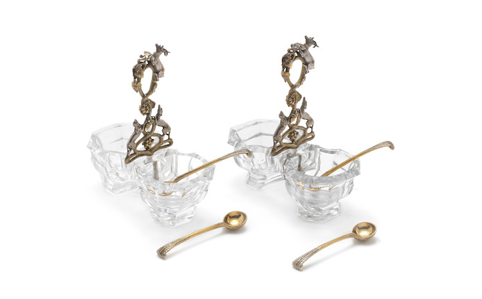 Bonhams : Hunting Interest A pair of unusual silver and silver-gilt ...