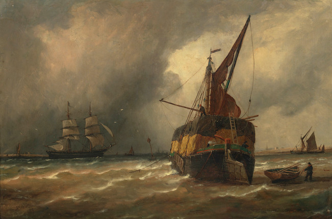 Bonhams : Richard Henry Nibbs (British, 1816-1893) The hay barge