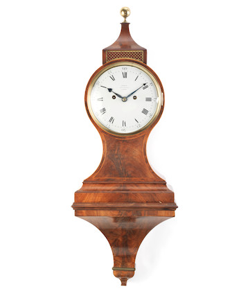 Bonhams : A late 18th century mahogany balloon clock and bracket ...