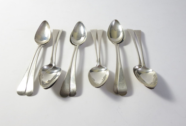 Bonhams : A set of twelve Aberdeen silver tablespoons by John Ewan of ...