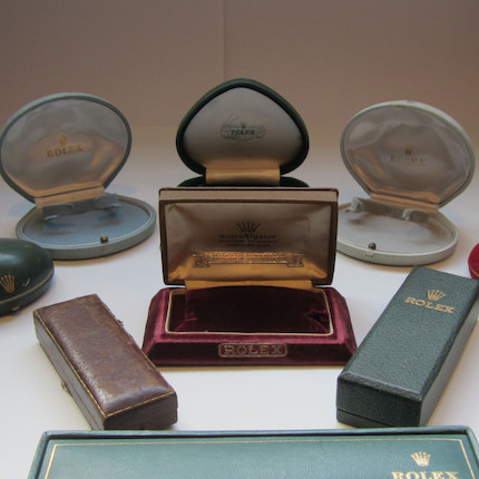 Bonhams : A collection of 9 early Rolex watch boxes