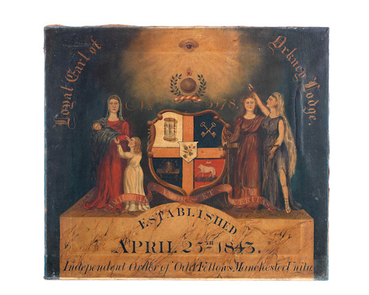 Bonhams : An early Victorian painted armorial for the Independent Order ...
