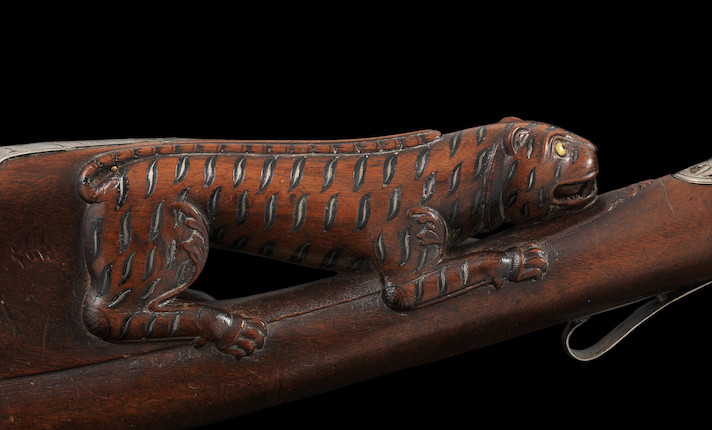 Bonhams : A magnificent two shot superimposed-load silver-mounted ...