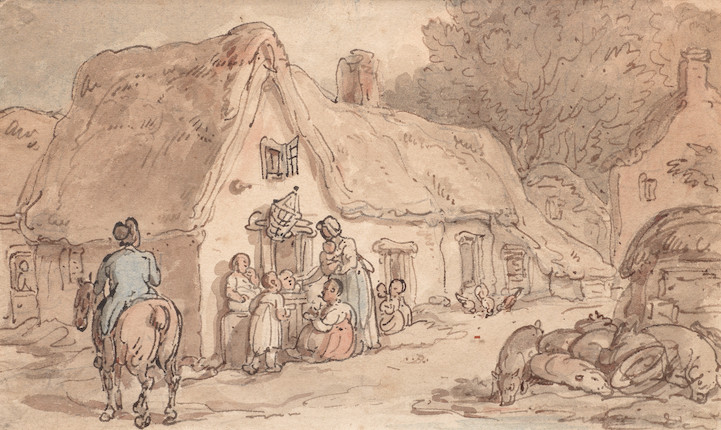 Bonhams : Thomas Rowlandson (London 1756-1827) Figures outside a ...