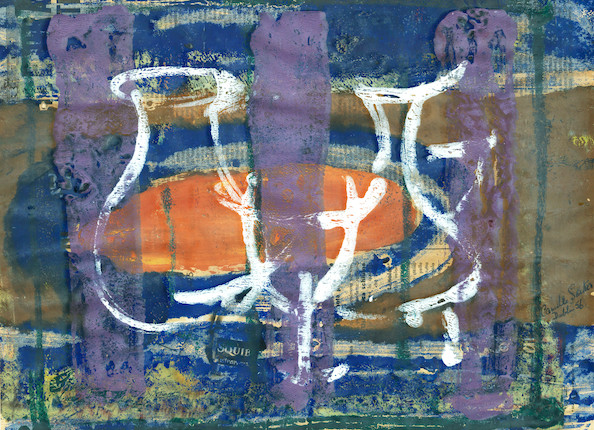 Bonhams : Camille Souter (Irish, born 1929) Still life with vases