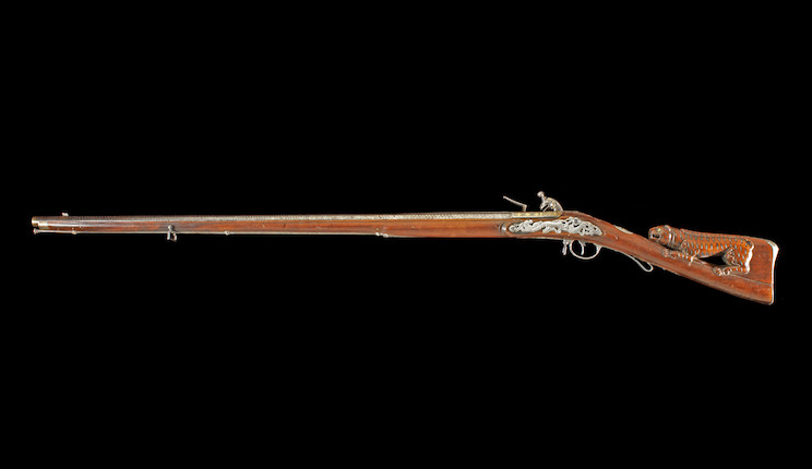 Bonhams : A magnificent two shot superimposed-load silver-mounted ...
