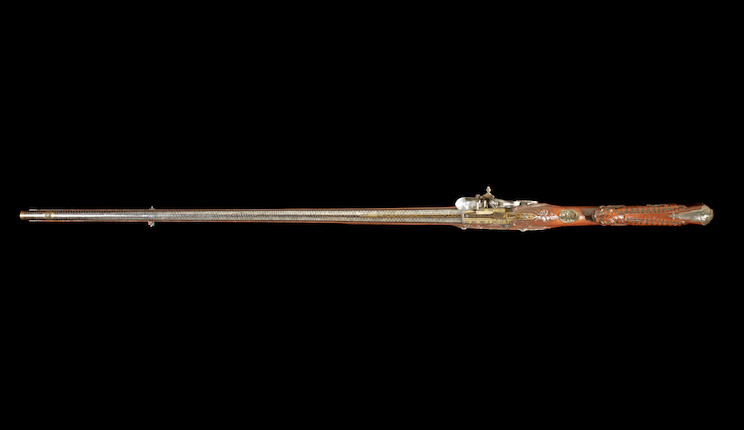Bonhams : A magnificent two shot superimposed-load silver-mounted ...