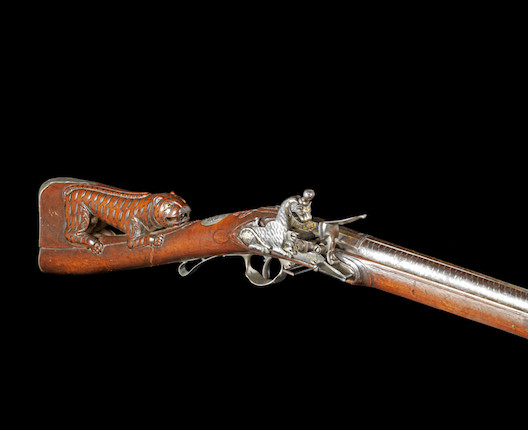 Bonhams : A magnificent two shot superimposed-load silver-mounted ...