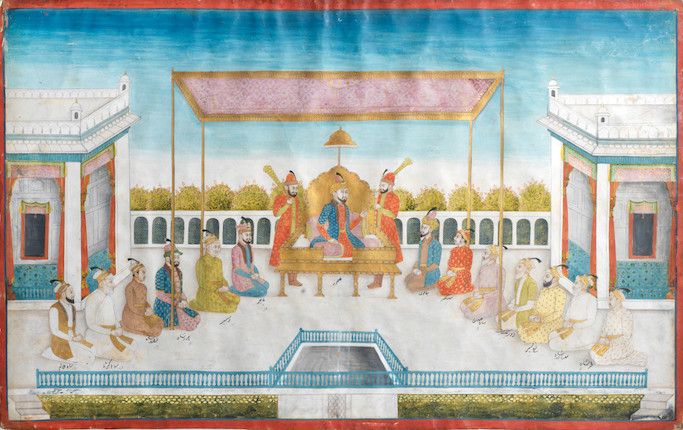 Bonhams : The Mughal rulers, the house of Timur, seated on a terrace ...