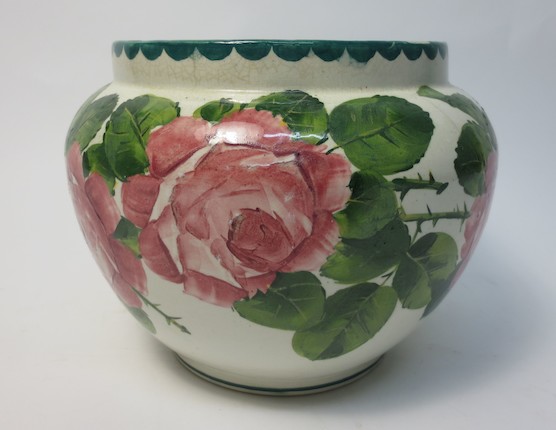 Bonhams Three Wemyss Cabbage Roses Buttons And A Wemyss Jardiniere