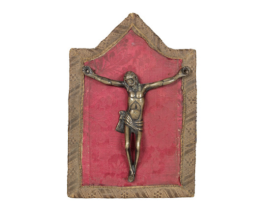 Bonhams : An early 15th century German bronze figure of Christ on the Cross