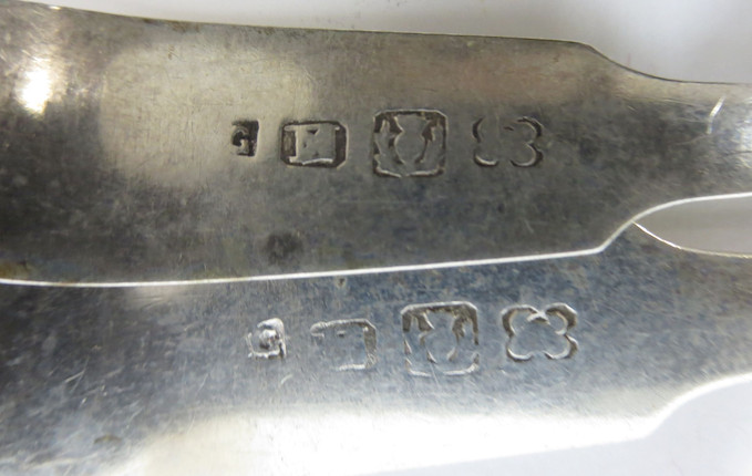 Bonhams : Aberdeen; Six silver teaspoons by Nathaniel Gillet, various ...