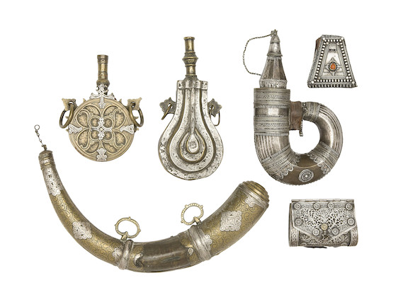Bonhams : An Omani Powder-Flask, And Three North African Powder-Flasks