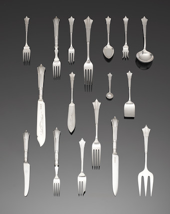 Bonhams : An extensive silver Albany pattern table service of flatware ...