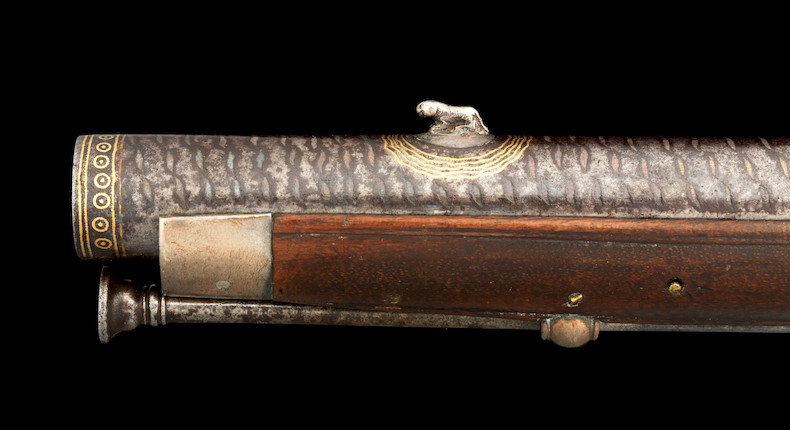 Bonhams : A magnificent two shot superimposed-load silver-mounted ...