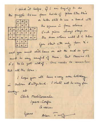 Bonhams : TURING (ALAN) Autograph letter signed (Alan Turing), to Maria ...