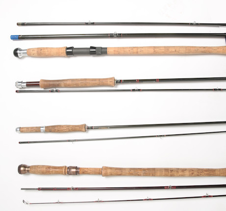 Bonhams : A collection of fishing rods by Hardy and others ((14))