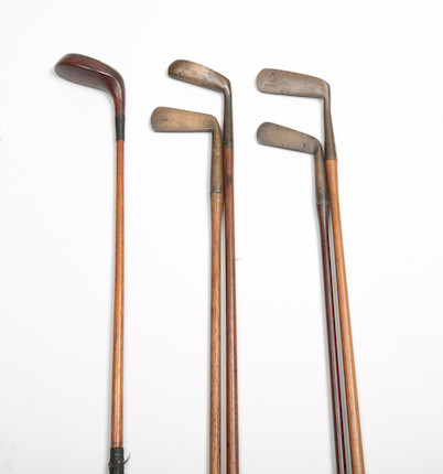 Bonhams : A collection of thirty-four wooden shafted putters various ...