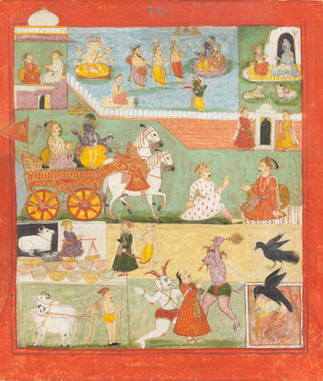Bonhams : Scenes from the Bhagavad Gita, depicting incidents from the ...