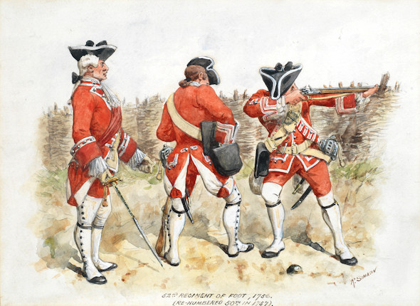 Bonhams : Richard Simkin (British, 1840-1926) Uniforms of the 50th West ...