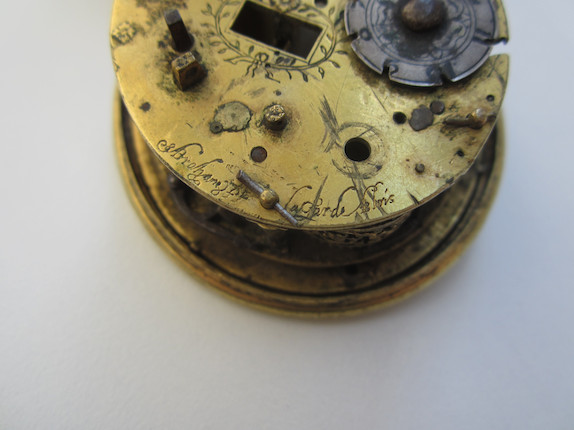 Bonhams : An rare early 17th century oval silver alarm clock watch with ...