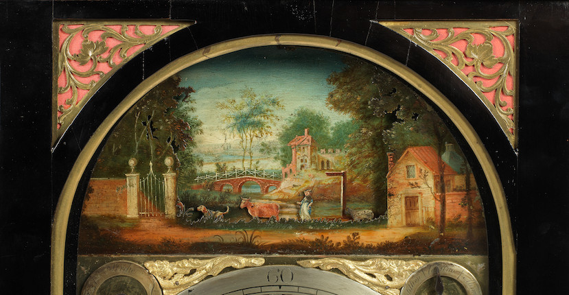 Bonhams : A fine late 18th century ebonised six tune musical clock with ...