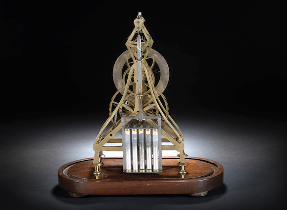 Bonhams : A very rare mid 19th Century English brass skeleton timepiece ...