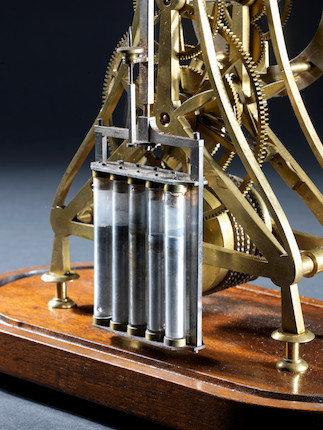 Bonhams : A very rare mid 19th Century English brass skeleton timepiece ...