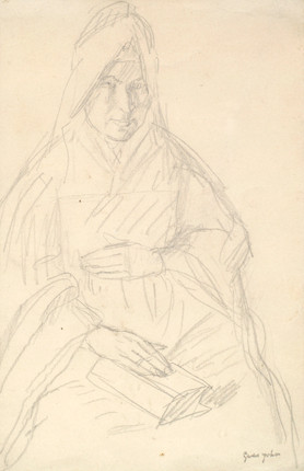 Bonhams : Gwen John (British, 1876-1939) Portrait of Mère Poussepin